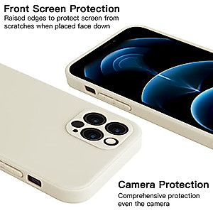 KPKHDI Phone 13 Pro Max Case - Matte Silicone, Stain Resistant, Full Body Protection, Anti-Scratch, Shockproof, 6.7 inch (Antique White)