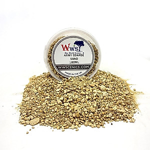 WWS War World Scenics WWScenics Army Coarse Model Sand | 180ml Tub | Scenery Basing Material