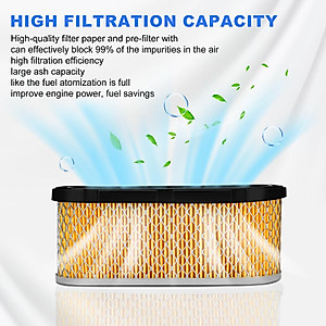 496894S 493909 Air Fliter for Briggs ＆ Stratton 496894 5053K 12.5-17HP Engine 287707 282700 283700 286700 287700 283707 284707 289707 for John Deere LG496894JD LG496894S for Craftsman 24151 Lawn Mower
