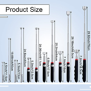 6 Pieces Telescoping Magnet Tools, Extendable Telescopic Magnetic Pick up Tools Viewable Extendable Magnet Stick for Father's Day Birthday 1.5 Lb/ 3 Lb/ 5 Lb/ 10 Lb/ 15 Lb/ 20 lb