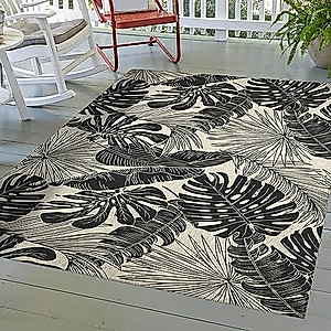 Dalyn Rugs Indoor/Outdoor Tropics TC16 Black Washable 8' x 10' Rug