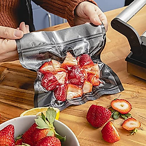 Avid Armor Vacuum Sealer Bags Rolls - 4 Pack 11"x 25' (2 Rolls) and 8"x 25' (1 Roll) & Bonus 8" x25' Black/Clear Roll Compatible with Foodsaver Food Sealer Machines BPA Free Sous Vide 100 Feet Total