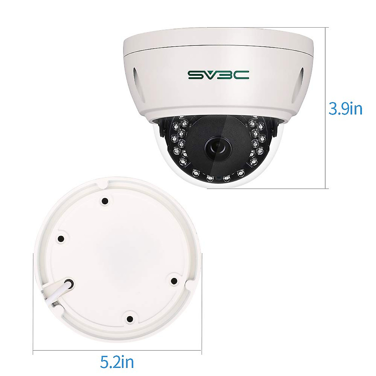Poe Security Camera Outdoor Indoor SV3C HD 5MP IP POE Camera, 24PCS IR lights HD 65FT Night Vision, Home Surveillance Smart Motion Detect, Remote Access, IP66 Waterproof, Onvif Conformant, H.265, RTSP
