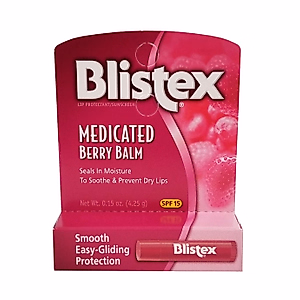 Blistex Medicated Lip Balm, Spf 15, Berry, .15-Ounce Tubes (Pack of 3)