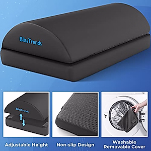 BlissTrends Foot Rest for Under Desk at Work-Versatile Foot Stool with Washable Cover-Comfortable Footrest with 2 Adjustable Heights for Car,Home and Office to Relieve Back,Lumbar,Knee Pain-Gray Long