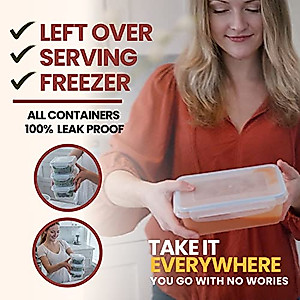 Shazo 24PCS Food Storage Containers with Airtight Lids Plastic Leak Proof BPA Free Containers Bento Box for Kitchen Organization Meal Prep Lunch Containers Lunch Box Airtight Food Container bowls & lids