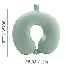 Gluck Plants Travel Pillow,Neck Pillow for Traveling U Shaped Memory Foam Green Portable Headrest Sleep Airplane Travel Neck Pillow for Flight,Car & Home,Office