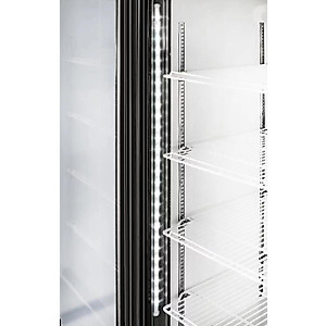 FRICOOL 51" Commercial Glass 2 Door Display Refrigerator Merchandiser - Upright Beverage Cooler With Led Lighting