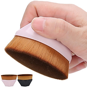 3pcs Foundation Brush Blush Brush Used for Mixing Liquids, Creams, Concealers, Easy to Carry(Pink)