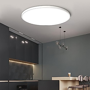 JHPGEOE Flush Mount LED Ceiling Light Fixture,Ultra-Thin 30W LED Ceiling Light,Close to Ceiling Lighting Fixtures for Living Room,Bedroom,Dining Room,Kitchen,Laundry Room (White Light (White))