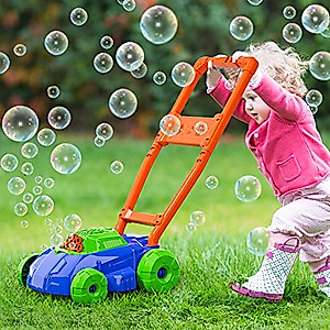 Bennol Bubble Lawn Mower for Toddlers, Kids Automatic Bubble Blower Maker Machine, Outdoor Gardening Push Toys, Christmas Birthday Gifts for Preschool Baby Boys Girls