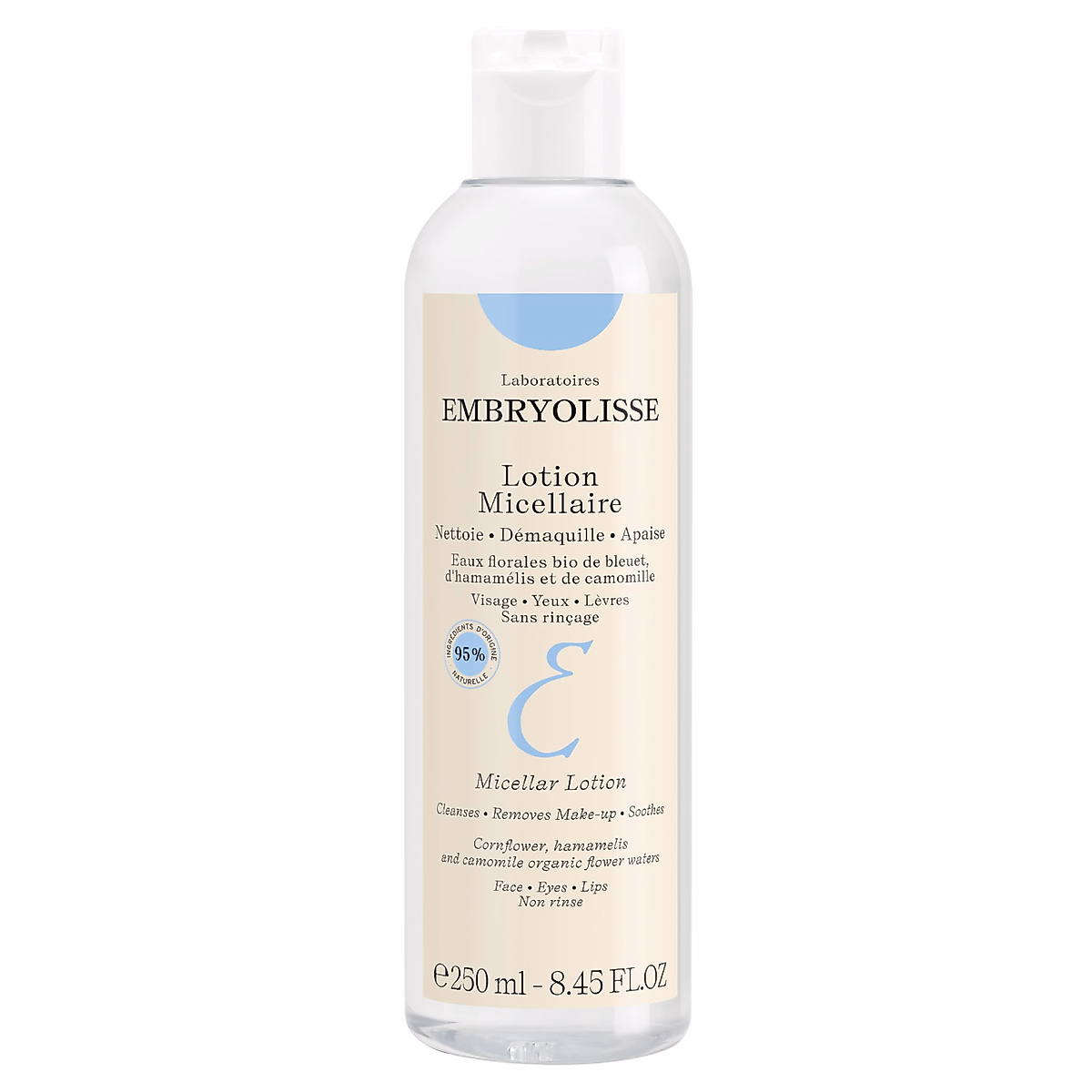 Embryolisse Gentle Micellar Lotion for Face and Eyes. Natural Floral Water Makeup Remover & Cleansing Care With Chamomile, Cornflower & Witch Hazel, 8.45 Fl Oz
