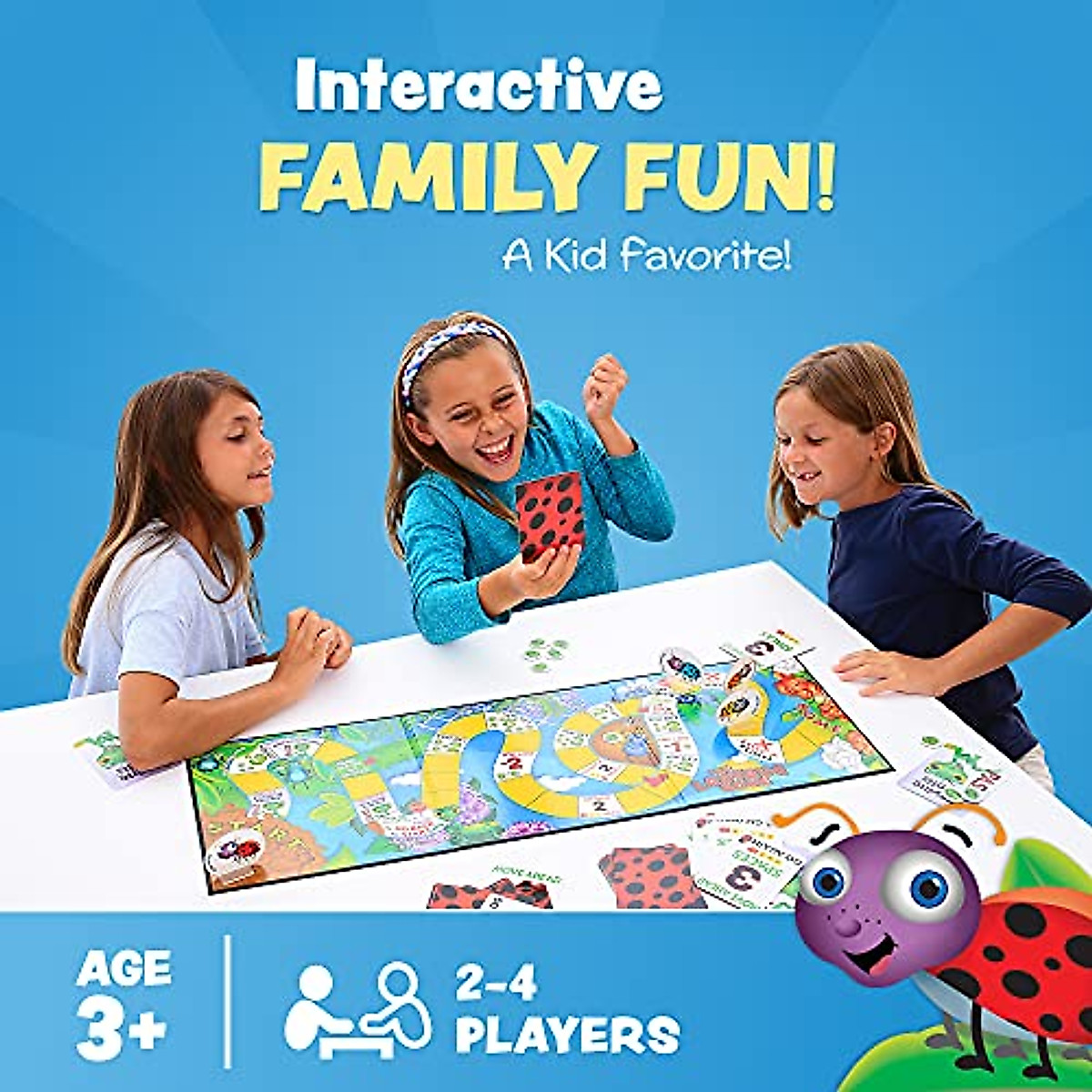 The Lady Bug Game - Award Winning, Kids Board Game – A Super Fun, Educational Game Your Kids Will Love. Easy to Play & Perfect For- Travel, Home, Parties, Gifts Stocking Stuffs