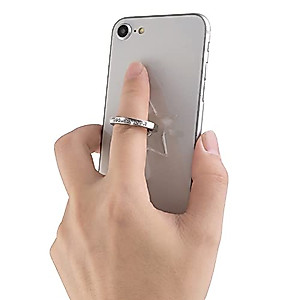 TIESOME Finger Kickstand Cell Phone Ring Holder, 3 Pcs Finger Ring Grip Stands 360° Rotation 180° Phone Ring Stand with Diamond Compatabile with Smartphones (Five-Pointed Star)