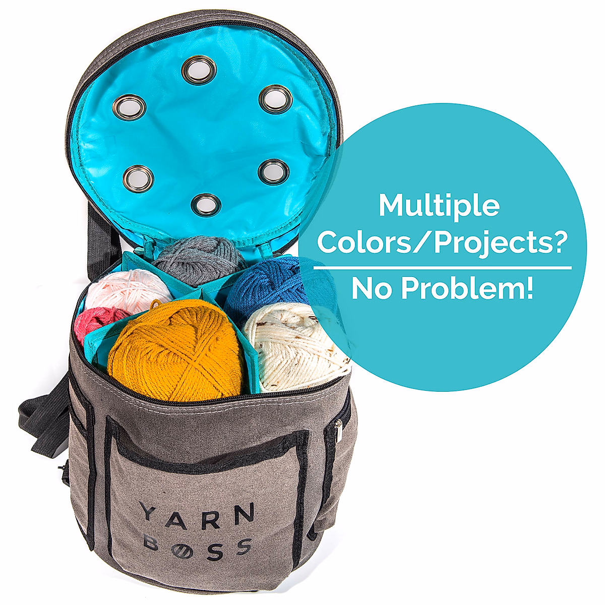 Yarn Boss Yarn Bag - Travel with Yarn & Knitting Supplies - Yarn Storage to Organize Multiple Projects and Keep Your Yarn Safe and Clean - Knitting and Crochet Supplies Yarn Holder