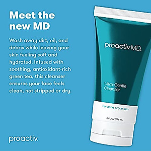 ProactivMD Ultra Gentle Face Cleanser - Daily Facial Wash for Sensitive Skin, Soothing Green Tea Cleanser for All Skin Types - 6 oz.