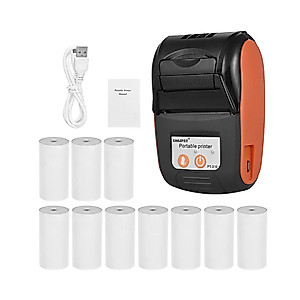 BISOFICE PT-210 Portable Mini Thermal Printer Handheld 58mm Receipt Printer for Retail Stores Restaurants Factories Logistics, 10 Paper Rolls