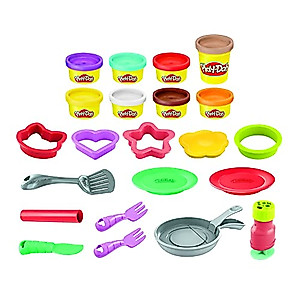 Play-Doh Kitchen Creations Flip 'n Pancakes Playset with 14 Play Kitchen Accessories, Preschool Toys, Kitchen Toys for 3 Year Old Girls and Boys and Up