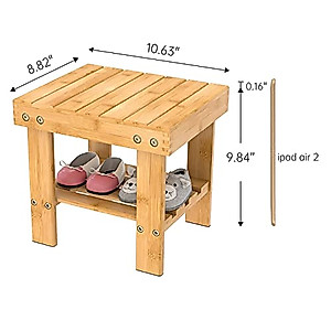 Wooden Step Stool for Kids Adults Small Wood Shower Foot Rest Stool Shaving Legs Potty Stool for Bathroom Sink Bed Kitchen