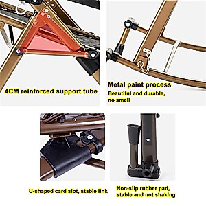 REBOTZ Rocking Chair Lounge Chair Wicker Chair Folding Office Lunch Break Chair Home Leisure Cool Chair Sun Lounger Living Room Lounge Arm Chair, for Living Room Bedroom Offices 1 Black