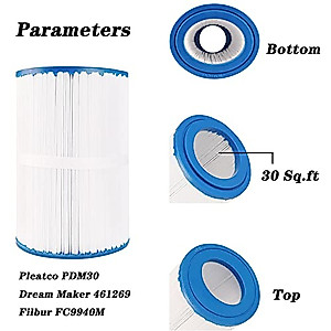 Toolyuan PDM30 Oval Filter Spa Filter for Dream Maker Hot Tubs 461269 FC-9940 Crossover 730L 730S Hot Tub Filter 30 sq.ft - 2 Pack
