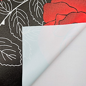 Yifasy Red Rose Shelf Liner Self-Adhesive Floral Drawer Paper Protect Furniture Wall Surface Decor Girls Makeup Box Wallpaper Roll 118x17.7 Inch