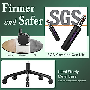 CozNook Ergonomic Office Chair, High-Back Swivel Computer Gaming Desk Chair with Lumbar Support and Adjustable Armrests, Home Office Chair with Breathable Mesh Backrest, 3-Gear Tilt Function,Black