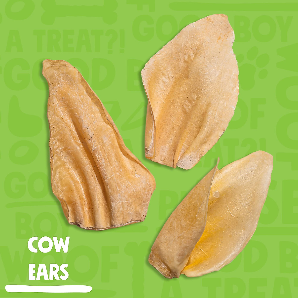 JollyBarks White Cow Ears for Dogs, Rawhide Free Dog Chews Long Lasting Dog Treats for Medium Dogs, Healthy Dog Treats for Large Dog | Cow Ear Dog Chew Treats All Natural Dog Treats Small Dogs (12 Pk)