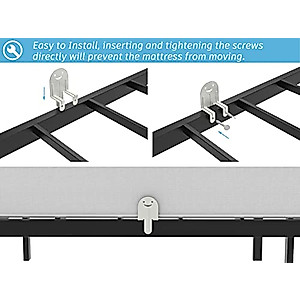DiaOutro Bed Frame Non Slip Mattress Gaskets, 6 PCS Keep Mattress in Place, Wide Applicability Mattress Holder Easy to Assemble, Adjustable Anti-Slip Baffle Fit for Most Bed Frames, White