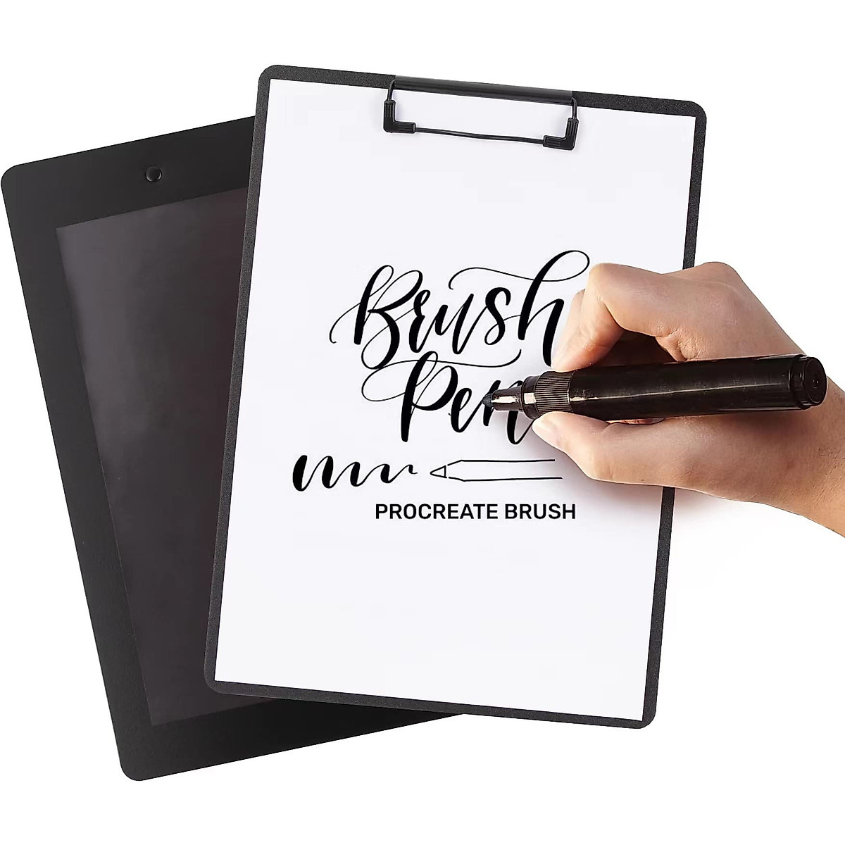 Rammos Magnetic Clipboards 2 Packs Black Clip Board with Magnetic 12.3" x 8.9" Clipboard for Office Classroom Home Refrigerator(Black)