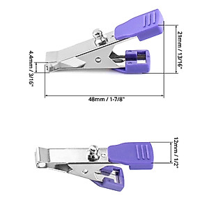QWORK Veterinary Electrode Clip, 5 Pack Universal Accurate EKG/ECG Limb Clip Multi-Function Clamp Adapters for Electrode Resting Tabs, Snap Pinch Needle Banana