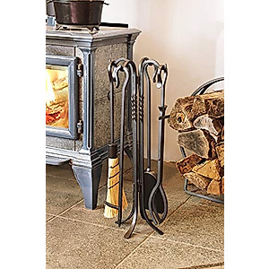 Minuteman International Shepherd's Hook I, 26-in 5-Piece Fireplace Tool Set,WR-21-26,Black