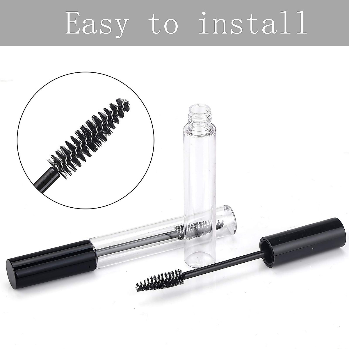 100Pcs Empty Mascara Tube with Eyelash Wand 10ml Eyelash Cream Container Bottle By suoundey