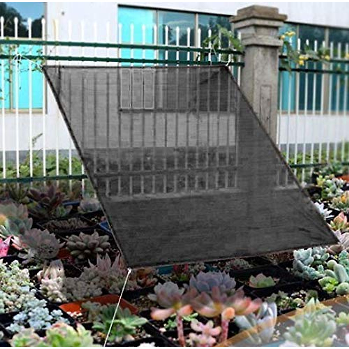 DODXIAOBEUL Sunblock Shade Cloth, Plant Covers,40% Black Sun Mesh,Garden Netting UV Resistant Net with 8 Aluminum Grommets Easier to Hang,for Greenhouse Flowers Plants Patio Lawn Mesh (6.5FT x 6.5FT)