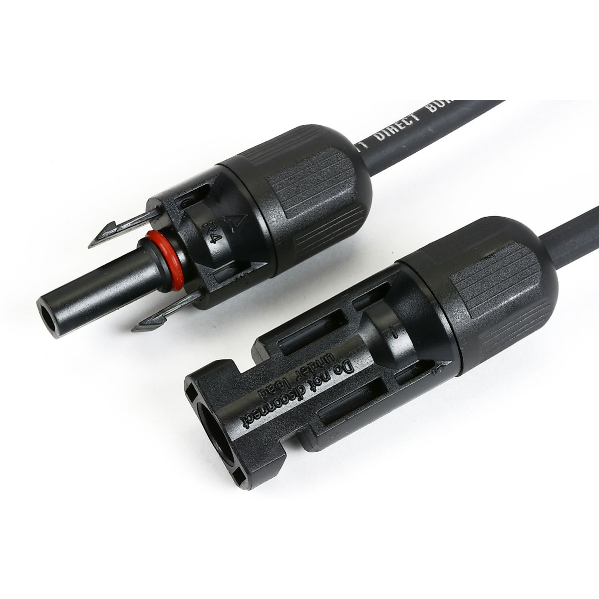 Temco 1 Pair 2.5 ft Solar Panel Extension Black Connector Male Female 10 AWG Gauge PV Cable Wire