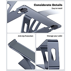 AOEVI Laptop Stand for Desk Ergonomic Computer Stand Detachable Laptop Riser Compatible with 10-17" Laptops Grey