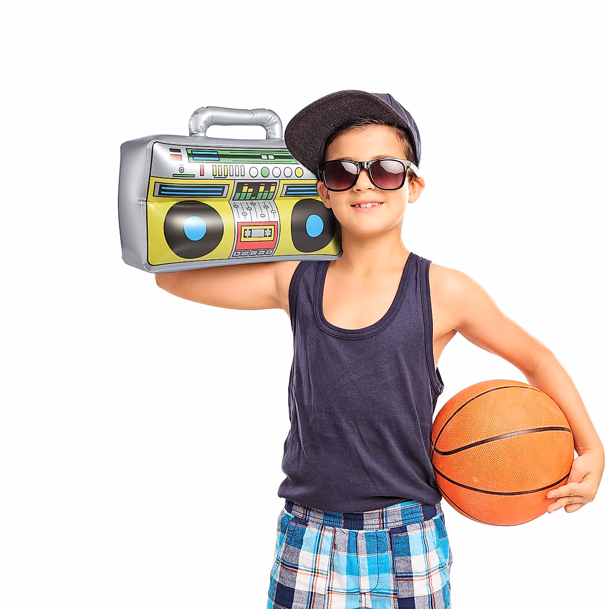 Inflatable Boombox Inflatable Radio Boom Box 80s 90s Party Decorations 16.5 Inches for Rappers Hip Hop Theme Costume Birthdays Party Supplies