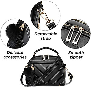 Women Leather Bag Top-handle Tote Ladies Bags Girls Crossbody Bag with Pompom Medium Shoulder Bag for Women Purse With Tassel Pink