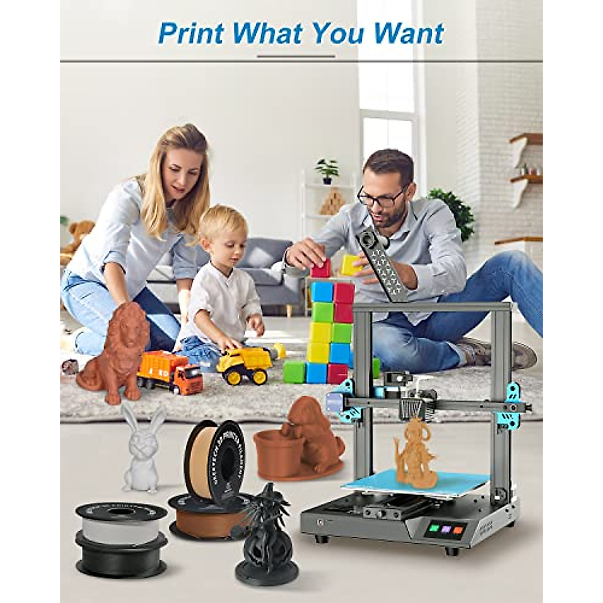 Geeetech Matte PLA Filament 1.75mm,3D Printer Consumables,Printing Materials Dimensional Accuracy +/- 0.03 mm,1kg Spool (2.2lbs),Fit Most FDM Printer,Matte Black