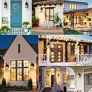 VDKK Porch Lights with GFCI Outlet,Dusk to Dawn Outdoor Light Fixture with Plug Waterproof Light Exterior Wall Mount,Anti-Rust Outside Lantern for House Garage Front(Without Bulb)