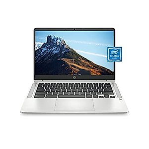 HP Chromebook 14 Laptop, Intel Celeron Processor, 4 GB RAM, 32 GB eMMC, 14” FHD (1920 x 1080) Chrome OS (14a-na0160nr) (Renewed)