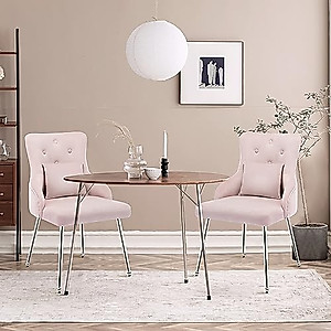 Creek Vista Velvet Vanity Chair,Upholstered Dining Chair for Bedroom, Dining Room, Makeup Room, Modern Living Room Chair with Metal Legs