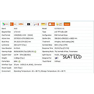 AUO 17 Inch LCD Panel G170EG01 V1