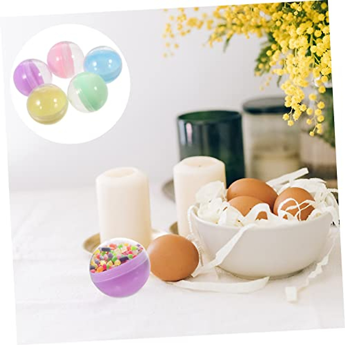 SUPVOX 50pcs Macaron Shell Round Fillable Ball Gumball Machine Refills Clear Gum in Bulk Stuffed Toys Tennis Balls for Vending Machine Balls for Fillable Balls Empty Ball