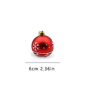 QAZIUY Christmas Balls Ornaments for Xmas Tree Hanging Christmas Baubles 2.36" Pack of 24 Christmas Balls Tree Decoration Plastic Reusable Outdoor Ornaments Garden Room Decorative Pendant