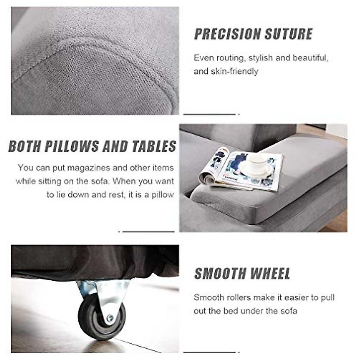 Sleeper Sofa Bed Futon Sofa Bed Sectional SofaSofas for Living Room Furniture Set Modern Sofa Set Corner Sofa Upholstered Contemporary Fabric