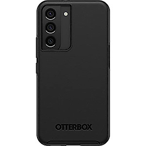 OtterBox Galaxy S22 Symmetry Series Case - BLACK, ultra-sleek, wireless charging compatible, raised edges protect camera & screen