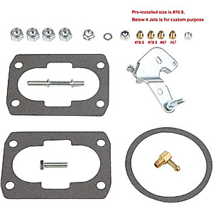 Marine Carburetor 2 Barrel Carb for Mercruiser Rochester Mercarb 3.0L 2.5L 4 CYL Engines with Electric Choke & Jets Gaskets Long Linkage, Replace 3310-864940A01, Base Bolt Pattern is 3 3/4 X 2 inches