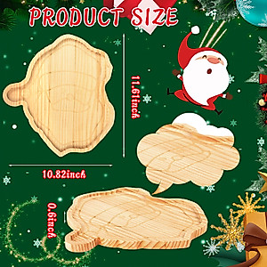 Tkifoda Wooden Charcuterie Board, Christmas Serving Tray, Santa Claus Style, Solid Wood Construction