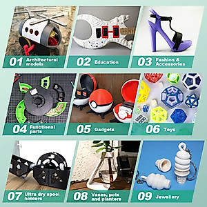 SUNLU 3D Printer Filament, PLA Matte and Silk Filament Bundle, 1.75mm PLA Filament Muticolor, 250G Spool, 8 Rolls, Black+White+Red+Blue+Green+Pink+Grey+Clay